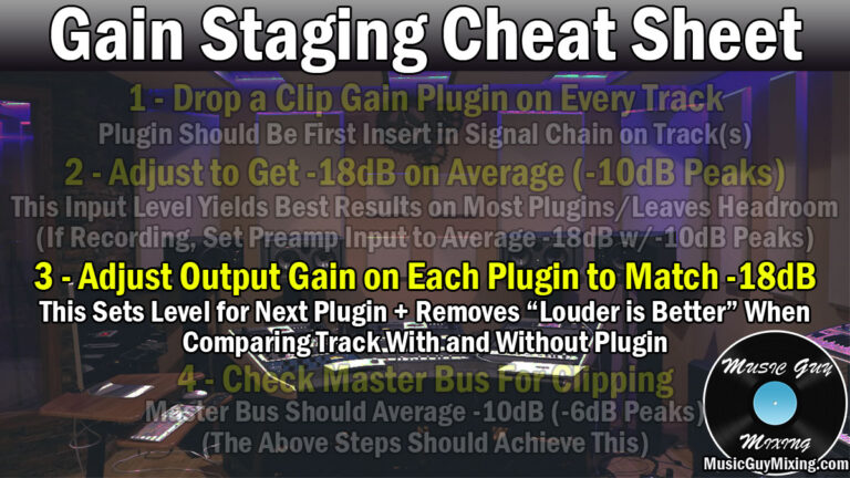 Gain Staging Cheat Sheet - How to Nail Gain Staging - Music Guy Mixing