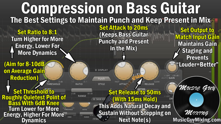 How to Compress Bass Guitar - The Best Settings - Music Guy Mixing