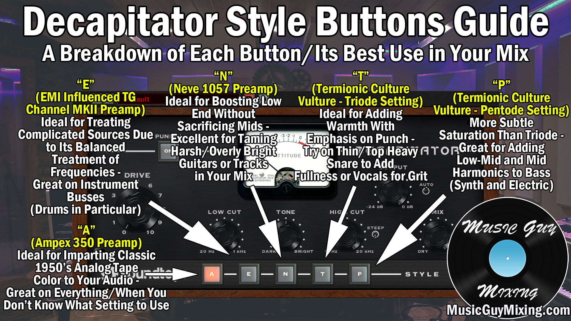 The Decapitator Style Button (The Best Use For Each) - Music Guy Mixing