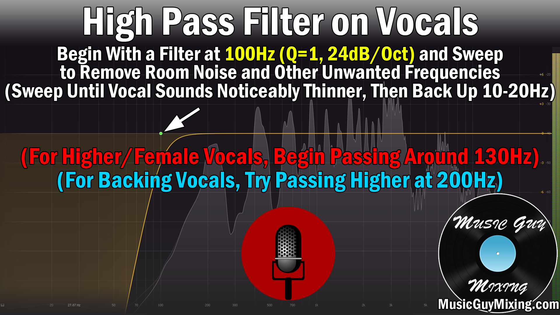 High Pass Filter for Vocals - The Best Settings to Use - Music Guy Mixing